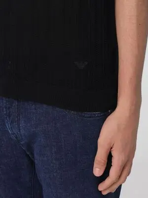 Emporio Armani Knitted Polo Shirt - Black