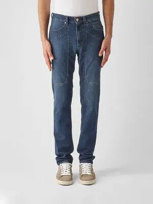 Jeckerson Raw Edge Hem Jeans For Men