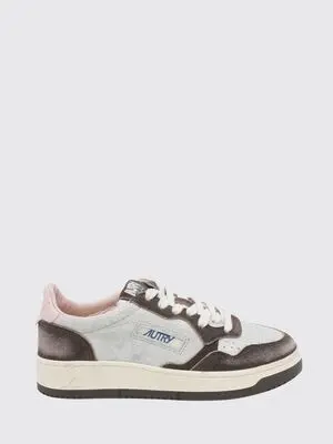 AUTRY Medalist Low Super Vintage Leather And Suede Sneakers With Worn Effect - Brown