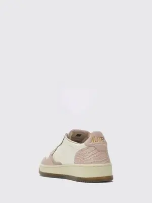 AUTRY Medalist Low Super Vintage Leather And Suede Sneakers - Pink