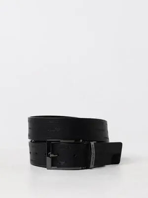 Emporio Armani Leather Belt With Pin Buckle - Black