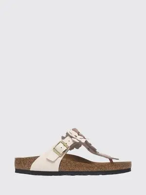 BIRKENSTOCK Gizeh Leather Sandal With Applied Flowers - Pink