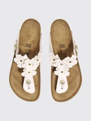 BIRKENSTOCK Gizeh Leather Sandal With Applied Flowers