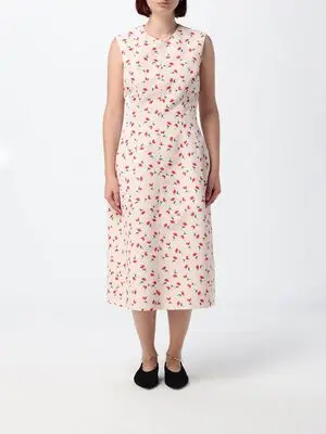JIL SANDER Sleeveless Floral Midi Dress - Pink