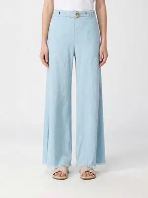 Pinko Wide-leg Linen Trousers With Belt