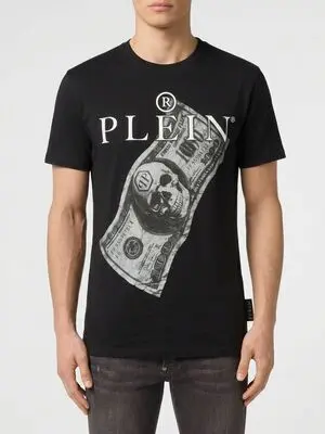 Philipp Plein Graphic Print Cotton T-shirt With Contrast Logo - Black