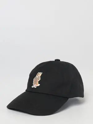 Maison Kitsuné Embroidered Cotton Cap - Black