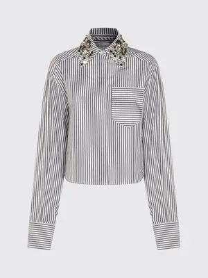 Sportmax Striped Shirt With Jewel Collar