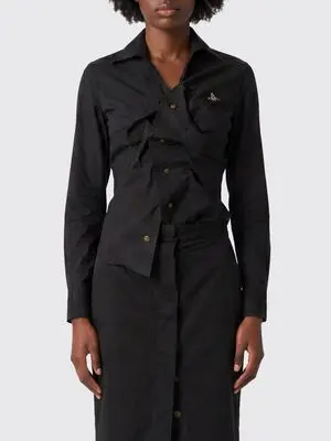 VIVIENNE WESTWOOD Cotton Ruched Shirt - Black