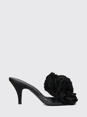Liviana Conti Wanda Pvc Mules With Satin Flower - Black