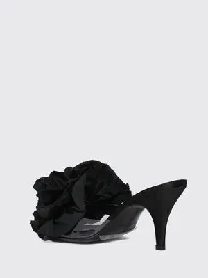 Liviana Conti Wanda Satin Mules With Floral Appliqu