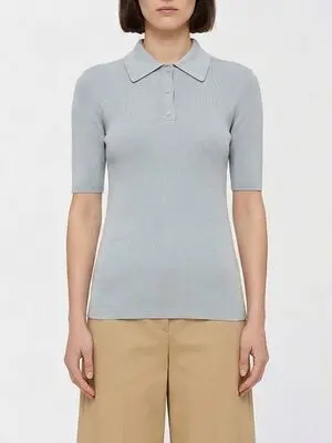 JIL SANDER Virgin Wool Knit Polo Shirt - Sky