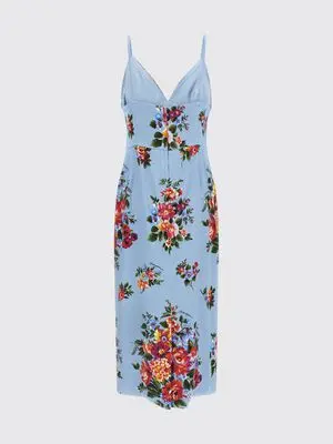 Dolce & Gabbana Floral Stretch Viscose Satin Midi Dress
