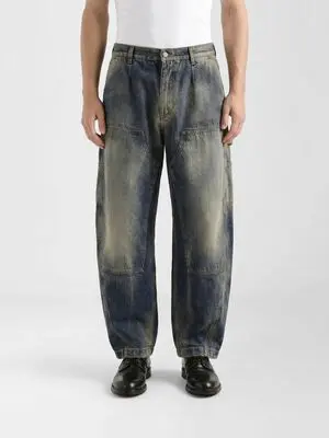 Dolce & Gabbana Cotton Denim Baggy Jeans By - Black