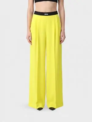MSGM Wide-leg Palazzo Pants - Lime