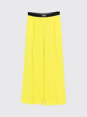 MSGM Wide-leg Palazzo Pants - Lime