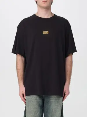 Versace Oversize Cotton T-shirt With Logo - Black