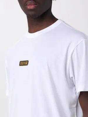 Versace Oversize Cotton T-shirt With Logo - White