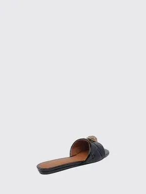 Kurt Geiger Patent Leather Embellished Flat Sandals