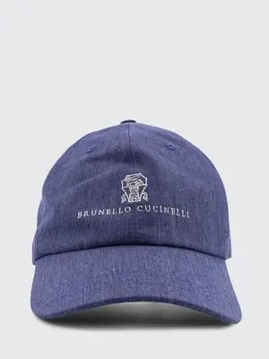 Brunello Cucinelli Embroidered Cap - Blue