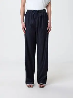 Emporio Armani Stretch Cotton Wide-leg Trousers - Blue