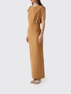 Elisabetta Franchi Long Crêpe Dress - Beige