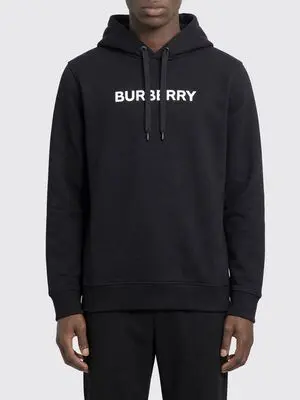 Burberry Logo Cotton Hoodie - Black