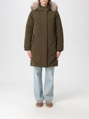 Woolrich Parka With Fur Trimmed Hood - Green
