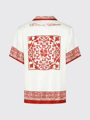 Dolce & Gabbana Short-sleeve Silk Bowling Shirt With Majolica Print - Red