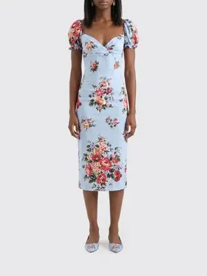 Dolce & Gabbana Floral Print Stretch Silk Midi Dress - Multicolor