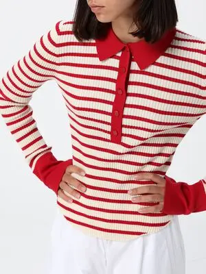SEMICOUTURE Striped Knit Polo