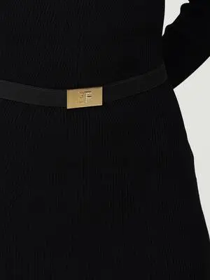 Elisabetta Franchi Ribbed Turtleneck Dress