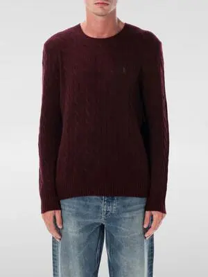 Polo Ralph Lauren Wool And Cashmere Crewneck Sweater With Embroidered Pony - Wine