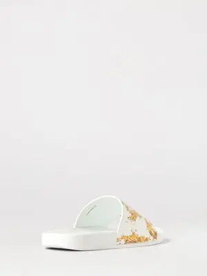 Versace Baroque Print Rubber Sliders - White