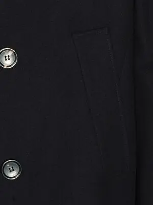 Canali Double-breasted Peacoat In Pure Virgin Wool