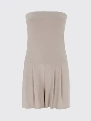 IV.AM Microfiber Off-the-shoulder Jumpsuit - Sand