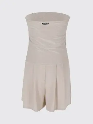 IV.AM Microfiber Off-the-shoulder Jumpsuit - Sand