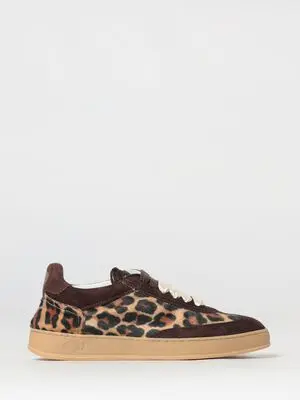 SOLDINI 80 Akira Suede And Animalier Pony Skin Sneakers - Brown