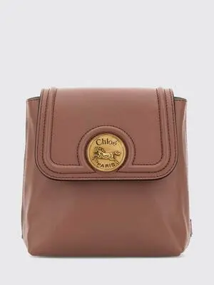 Chloé Horse Medal Leather Backpack - Pink