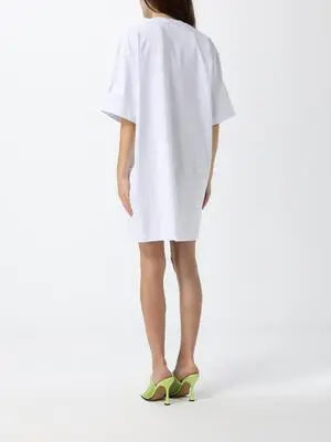 MSGM Logo Cotton T-shirt Dress - White