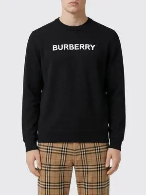 Burberry Cotton Crew-neck Sweatshirt With Logo - Black