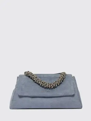 Orciani Sveva Longuette Bag In Crocodile Print Suede - Gnawed Blue