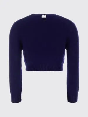 JIL SANDER Wool Blend Crop Knit Top - Blue