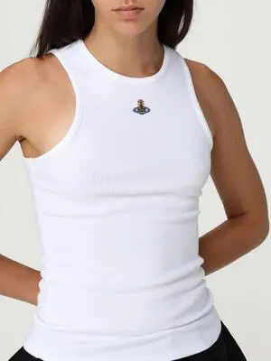 VIVIENNE WESTWOOD Cotton Ribbed Tank Top - White