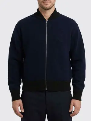 JIL SANDER Wool Knit Bomber Jacket - Blue