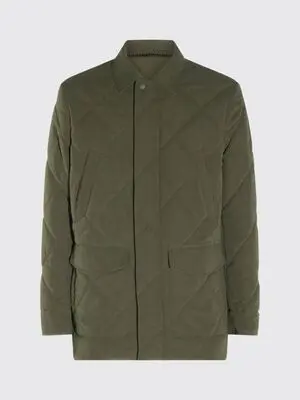 Canali Quilted Padded Technical Fabric Jacket With Classic Collar