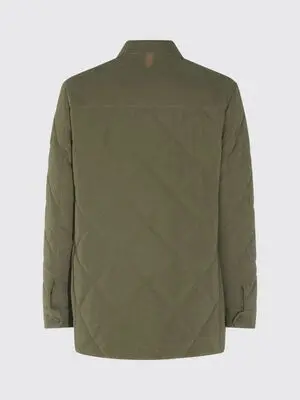 Canali Quilted Padded Technical Fabric Jacket With Classic Collar