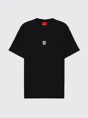 Hugo Cotton T-shirt With Tonal Logo - Black