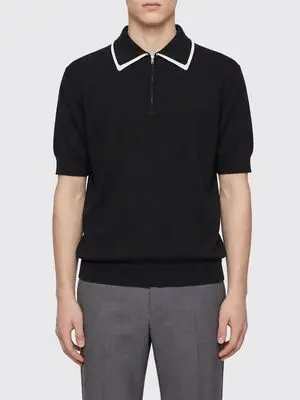 JIL SANDER Cotton Knit Polo Shirt - Black
