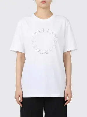 Stella McCartney Cotton T-shirt With Logo Detail - White
